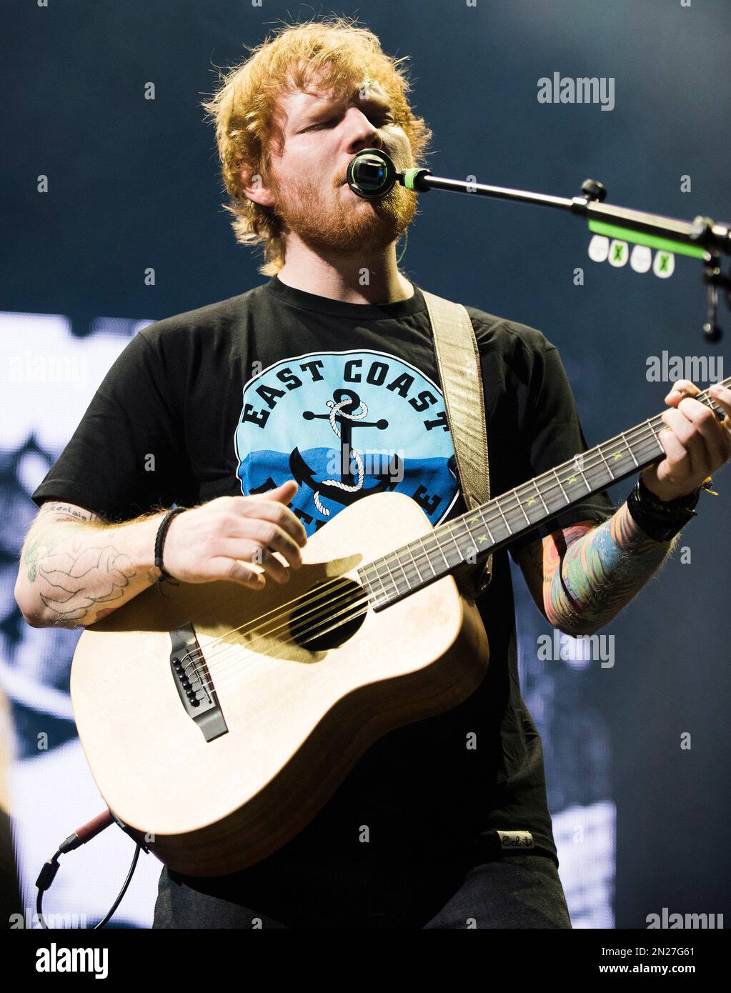 Ed Sheeran performs on stage on Saturday, June 6, 2015, in Toronto ...