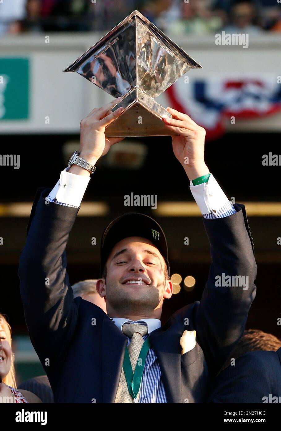 Justin Zayat, son of American Pharoah owner Ahmed Zayat, holds the ...