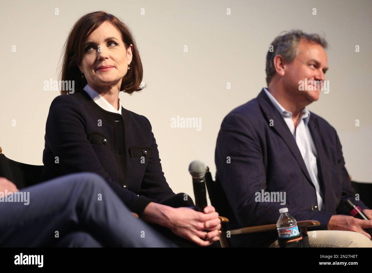 Elizabeth McGovern, left, and Hugh Bonneville attend An Afternoon With ...