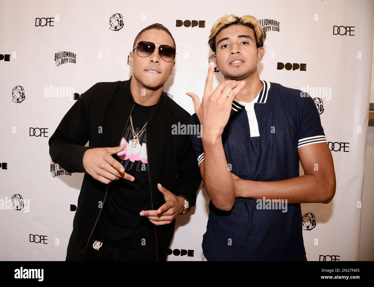 EXCLUSIVE - Quincy Brown and Kap G seen at the DOPE Pop-up in LA w/ DOPE Clothing and BBC Ice ...