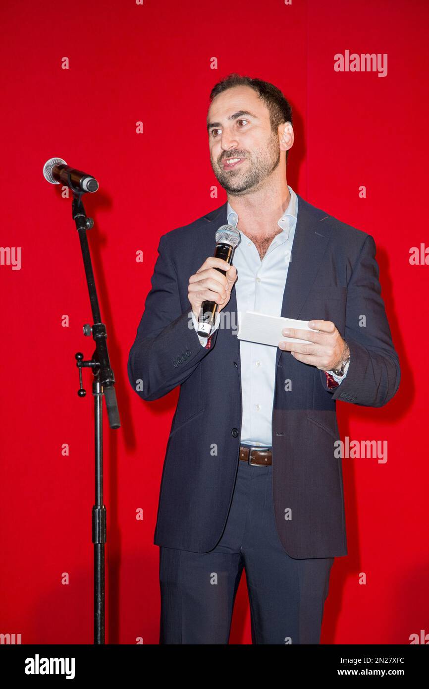 TodayTix founder Brian Fenty makes a speech at the TodayTix Launch ...