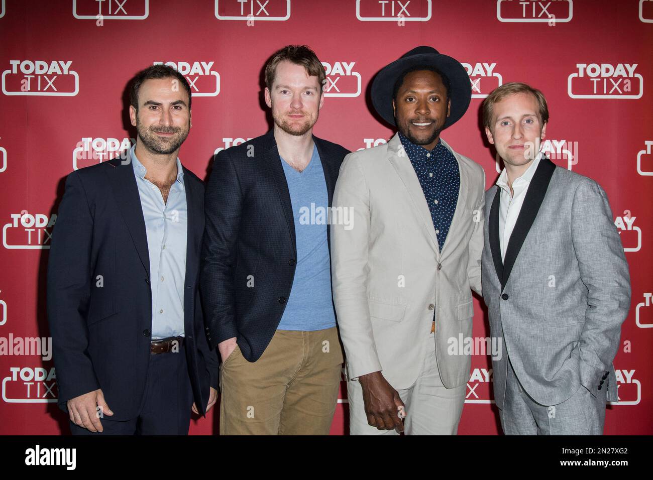 From left, TodayTix founder Brian Fenty, Killian Donnelly, Matt Henry ...