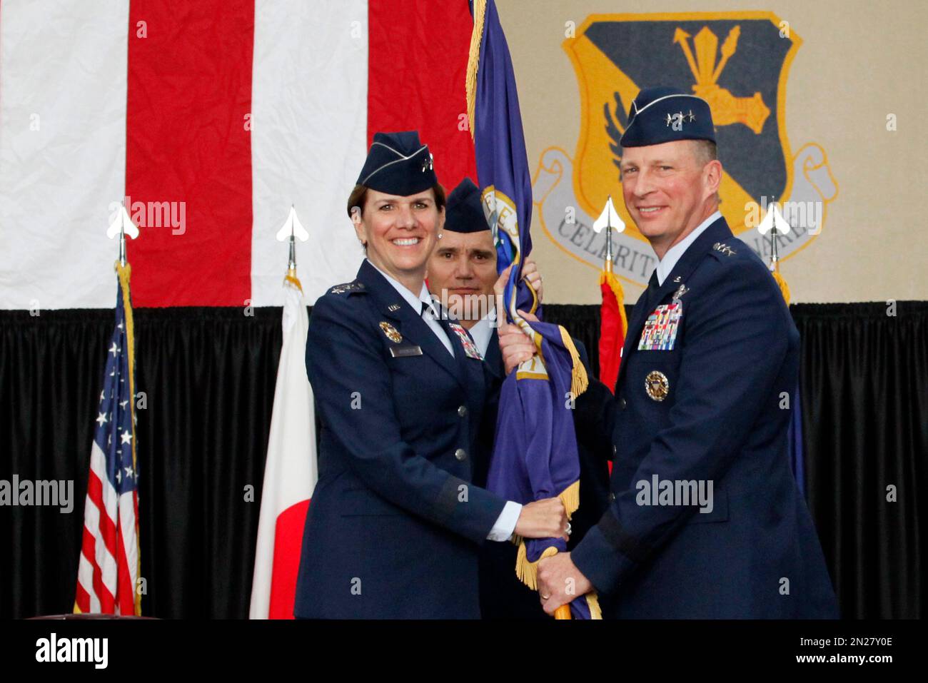 U.S. Air Force Gen. Lori Robinson, left, commander of Pacific Air ...