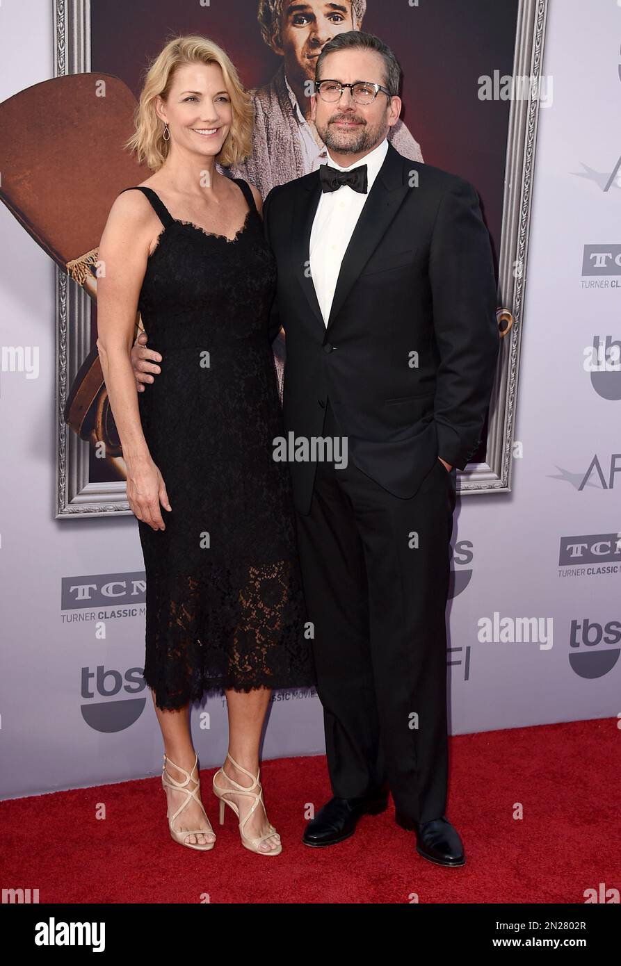 Nancy Carell left, and Steve Carell arrive at the 43rd AFI Lifetime ...