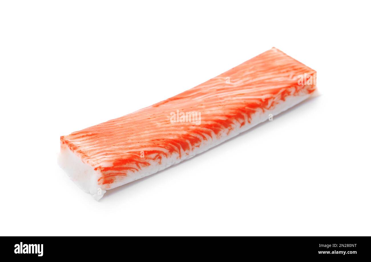 Delicious fresh crab stick isolated on white Stock Photo - Alamy