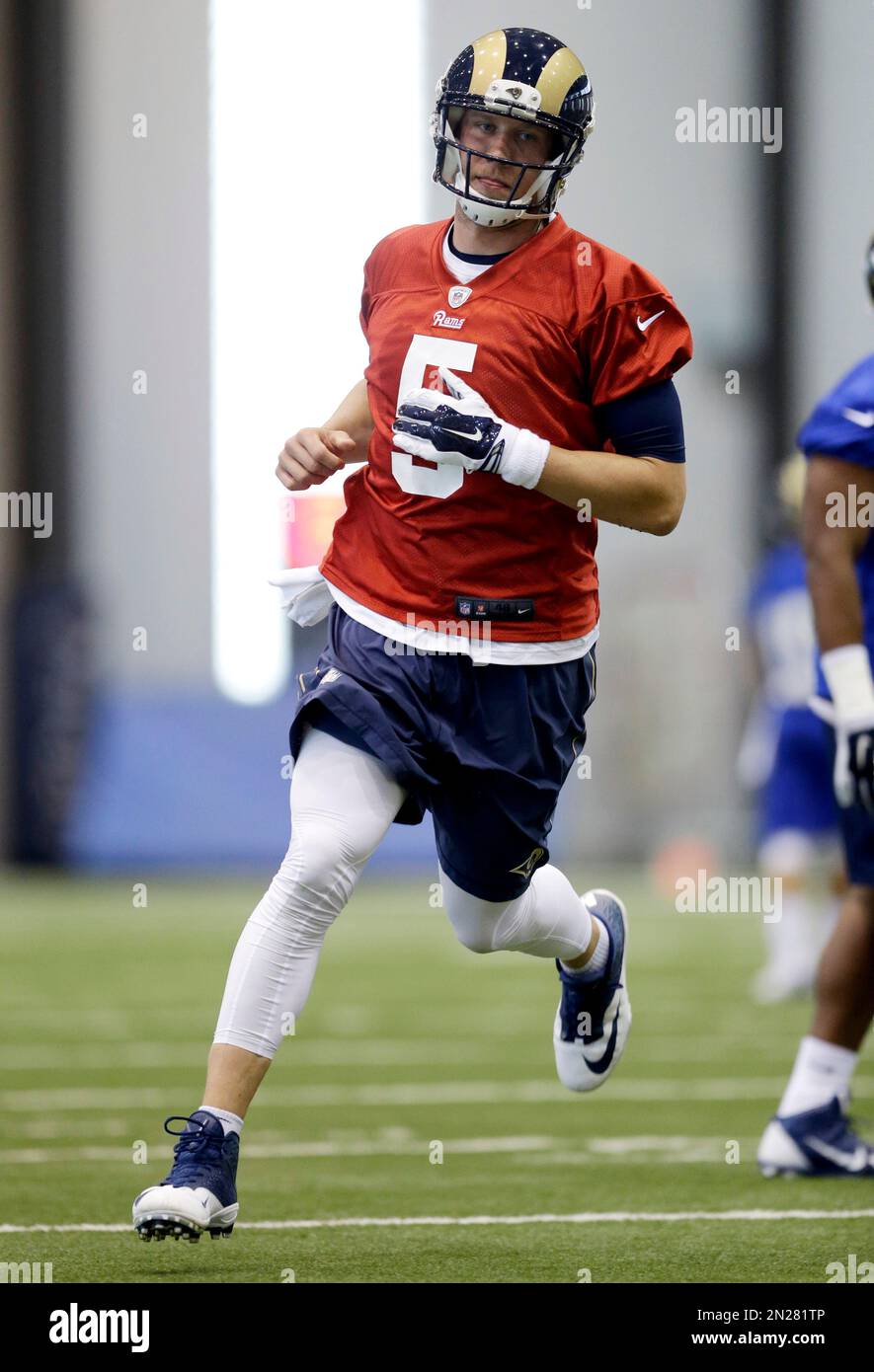 St. Louis Rams quarterback Nick Foles takes part in a drill during an ...