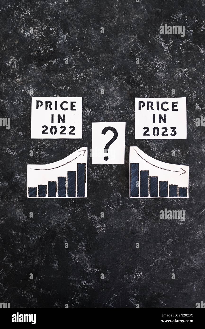 interest rates and cost of living concept, charts comparing prices ...