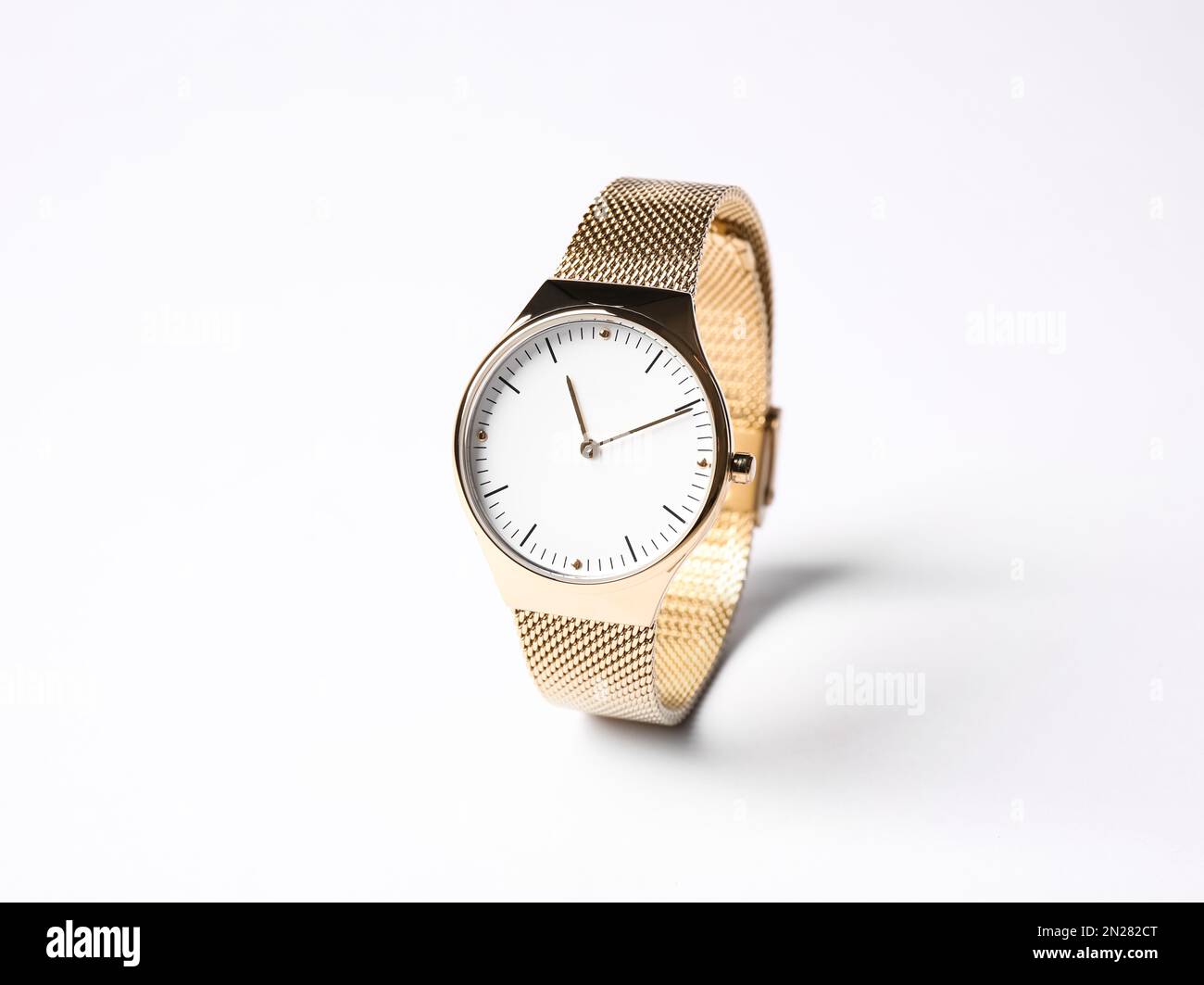 Luxury wrist watch on white background. Fashion accessory Stock Photo ...