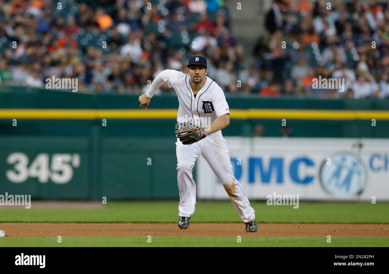 Detroit Tigers third baseman Nick Castellanos reacts to an attempted ...