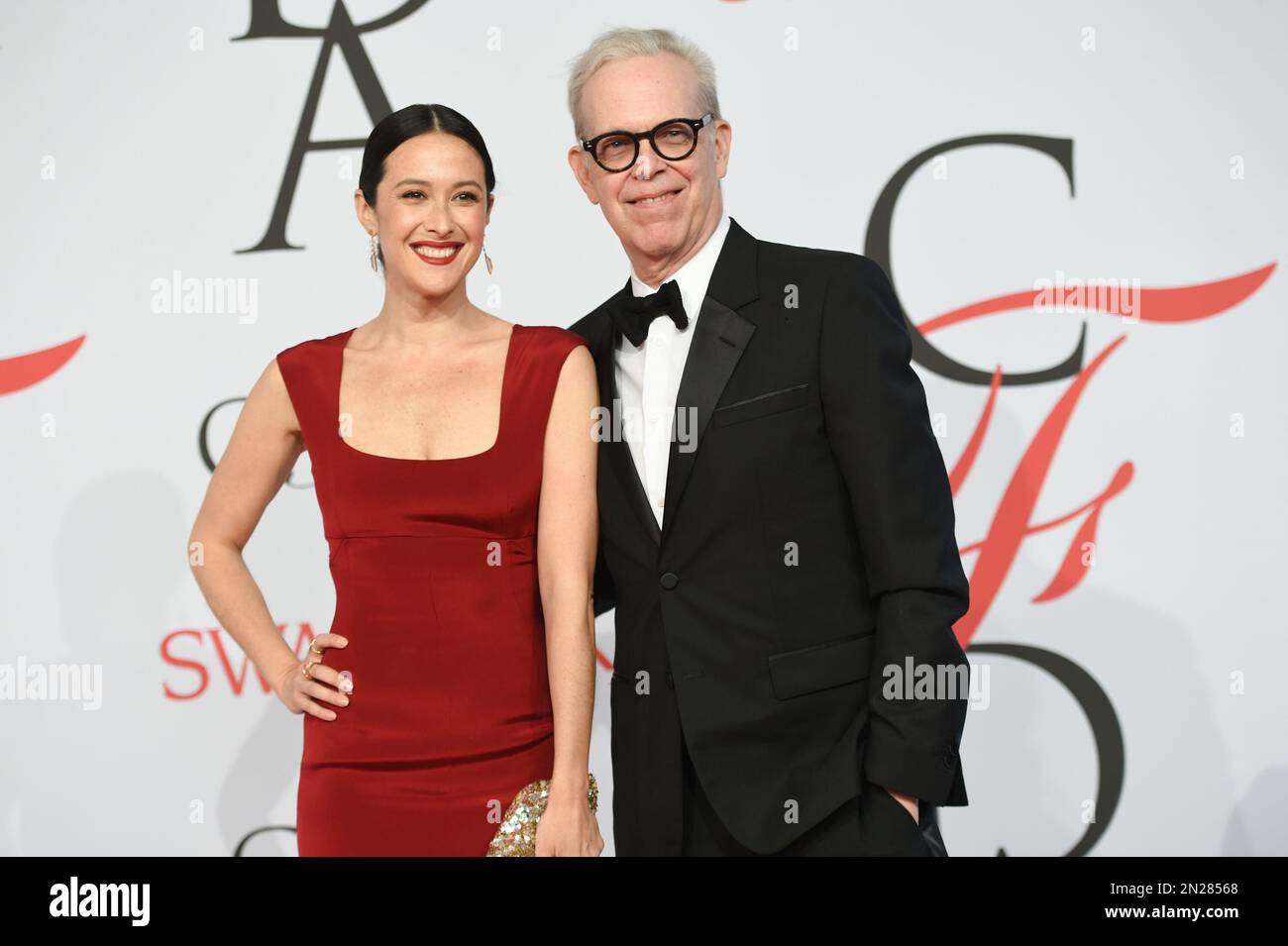 Natane Boudreau and guest arrive at the 2015 CFDA Fashion Awards at ...