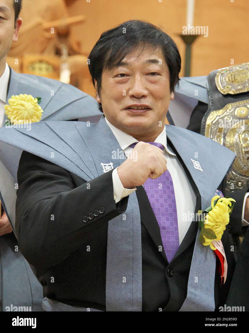 Japanese former professional wrestler Kenta Kobashi poses for ...