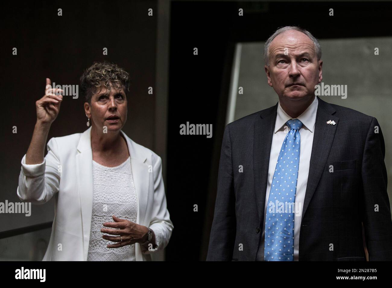 Canada's Foreign Minister Robert Douglas Nicholson, left, listens to ...