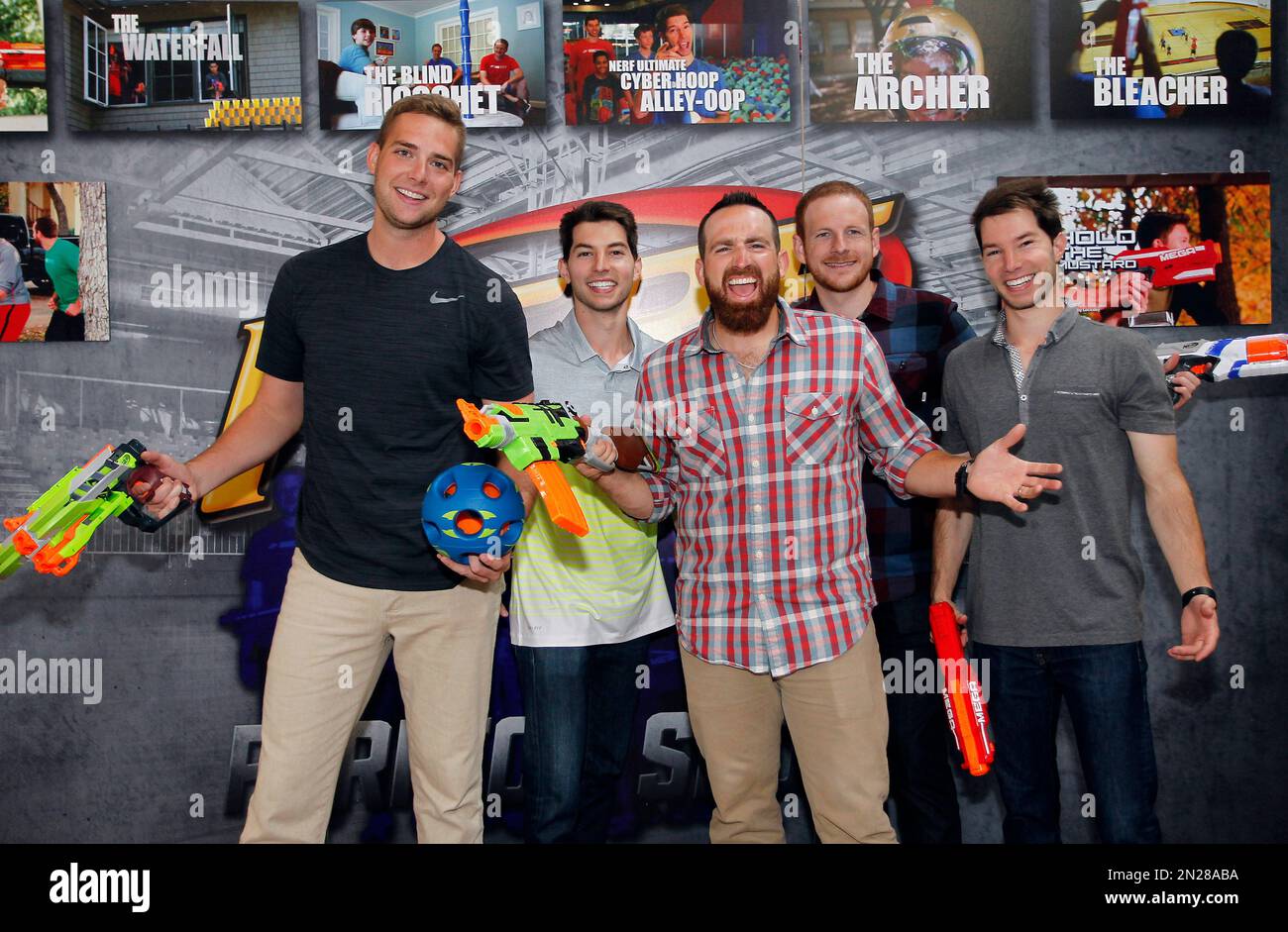 Dude Perfect members from left, Cody Jones, Coby Cotton, Tyler Toney ...