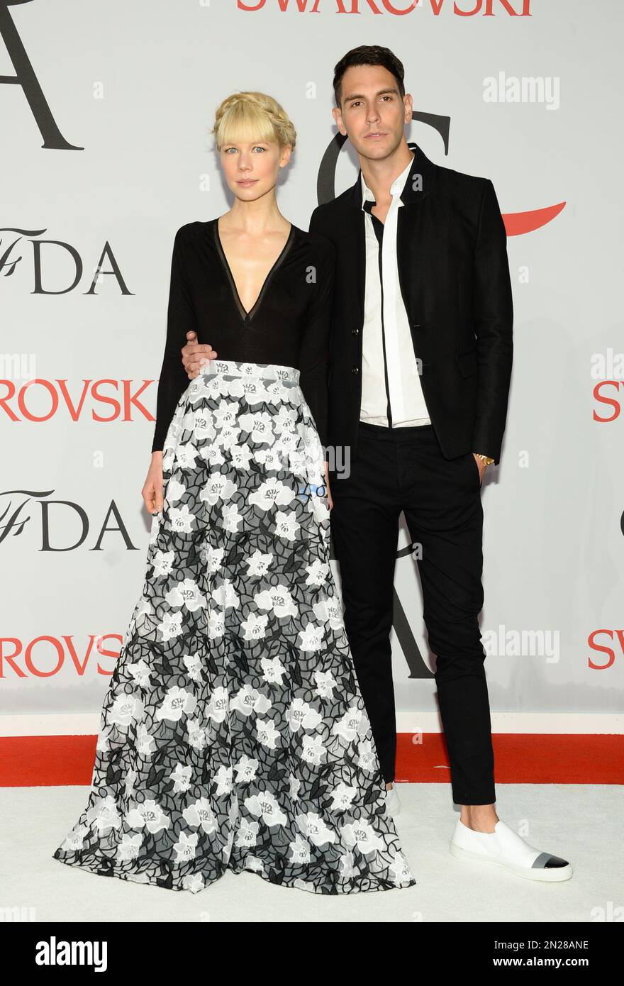 Erin Fetherston and Gabe Saporta arrive at the 2015 CFDA Fashion Awards ...