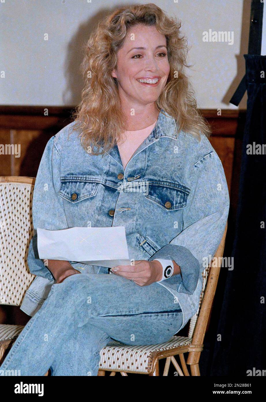 Actress and model Donna Rice smiles during a news conference at the ...