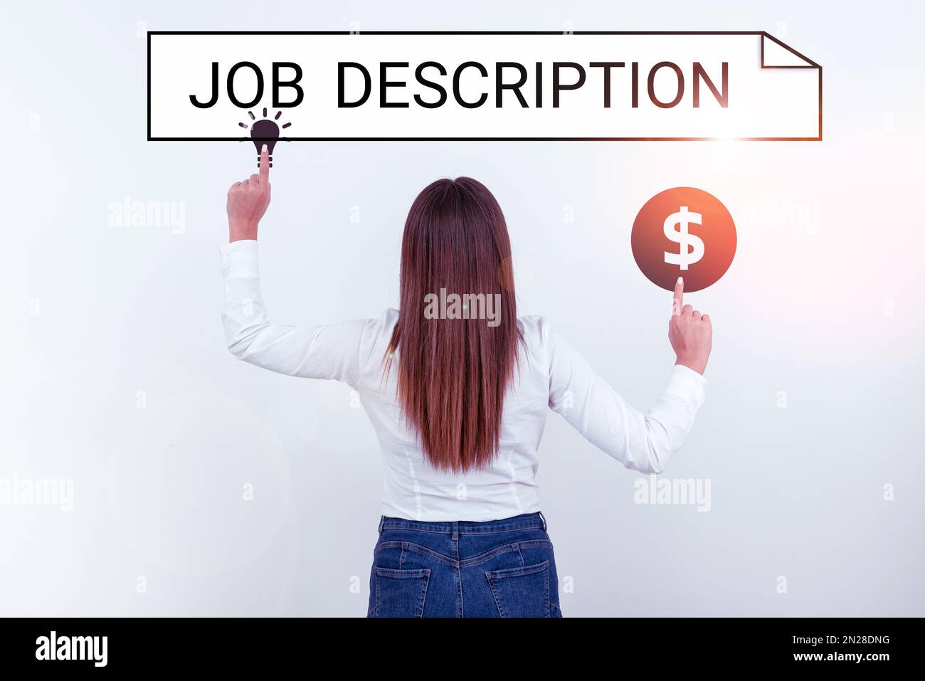 Sign displaying Job Description. Concept meaning A document that ...