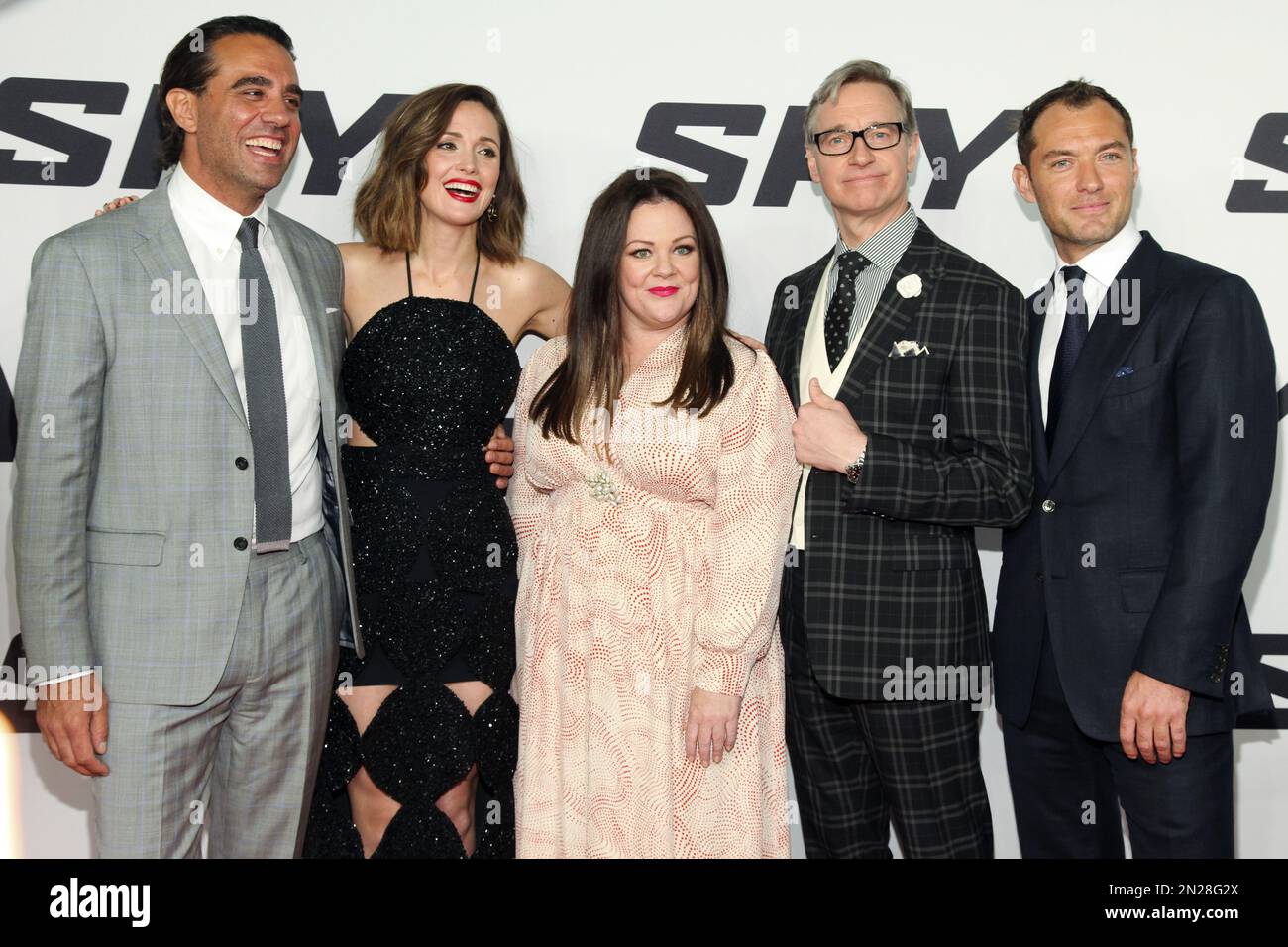 Bobby Cannavale, from left, Rose Byrne, Melissa McCarthy, Paul Feig and Jude Law attend the ...
