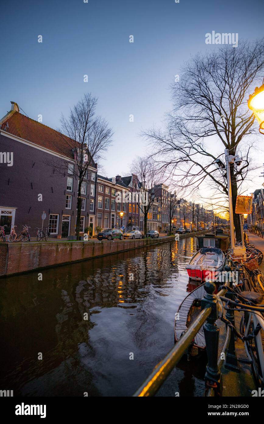 Amsterdam Canal View. Colorful and Historic Buildings in Amsterdam, The ...