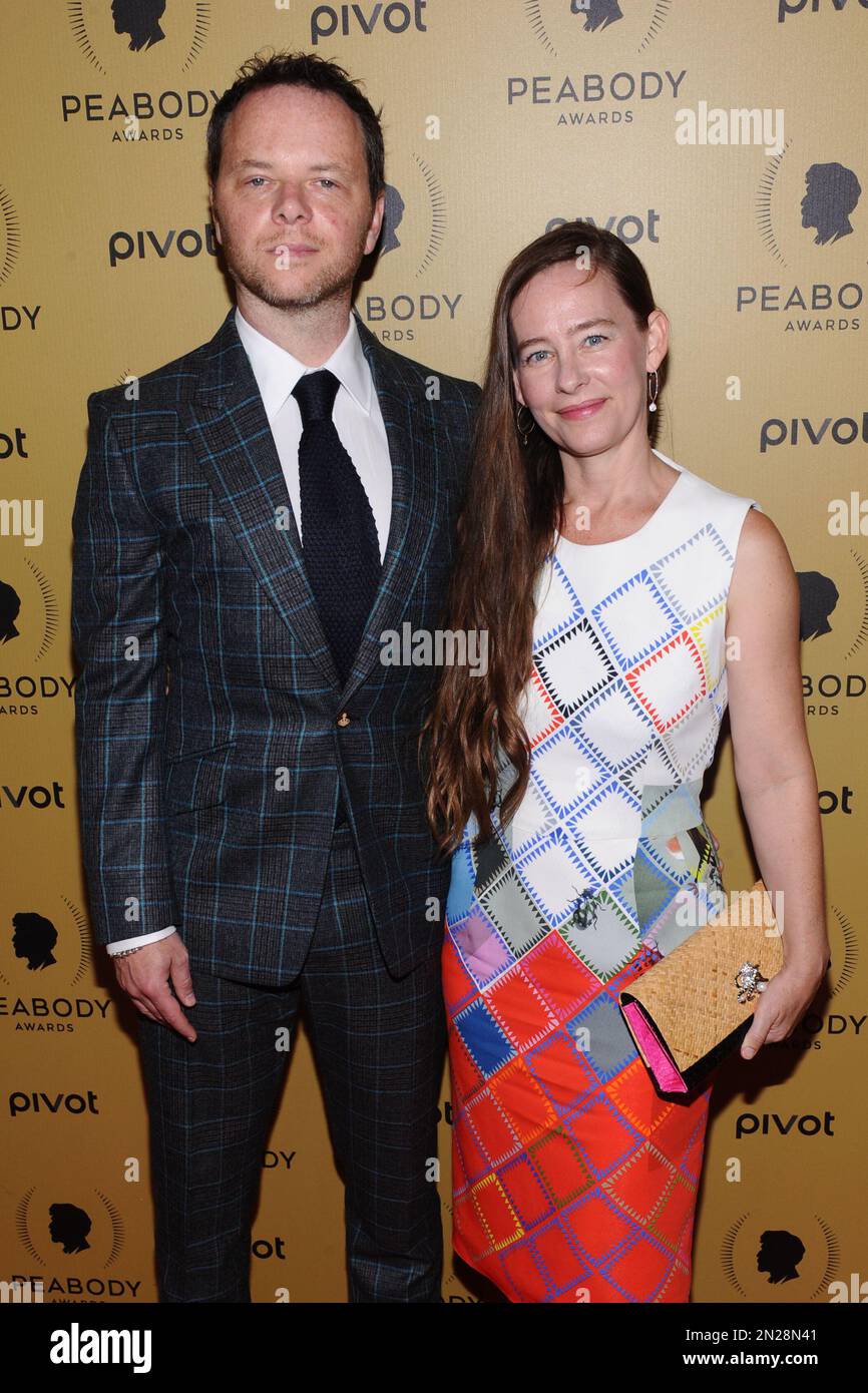 Writer Noah Hawley, left, and wife Kyle Hawley attend the 74th Annual ...