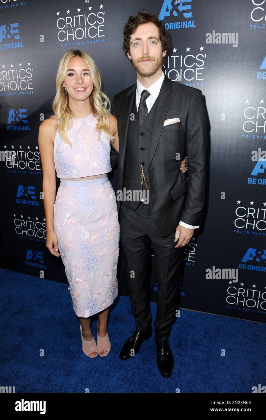 Mollie Gates, left, and Thomas Middleditch arrive at the Critics ...