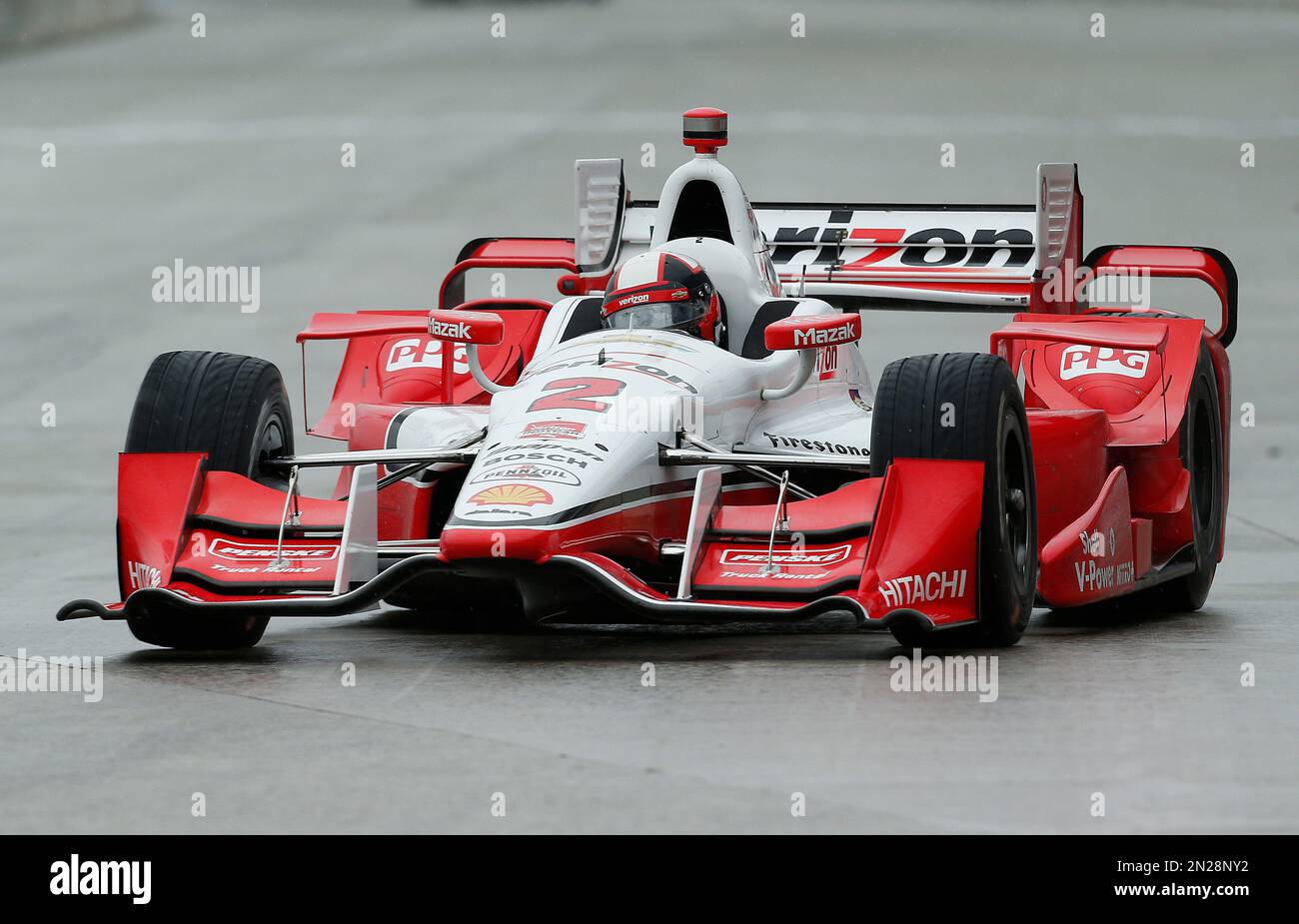 Juan Pablo Montoya, of Colombia, drives during the second race of the ...
