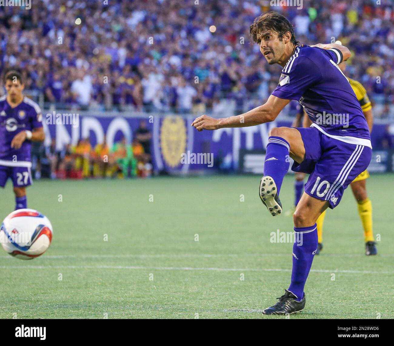 Orlando City midfielder Kaka (10) scores on a penalty kick against ...