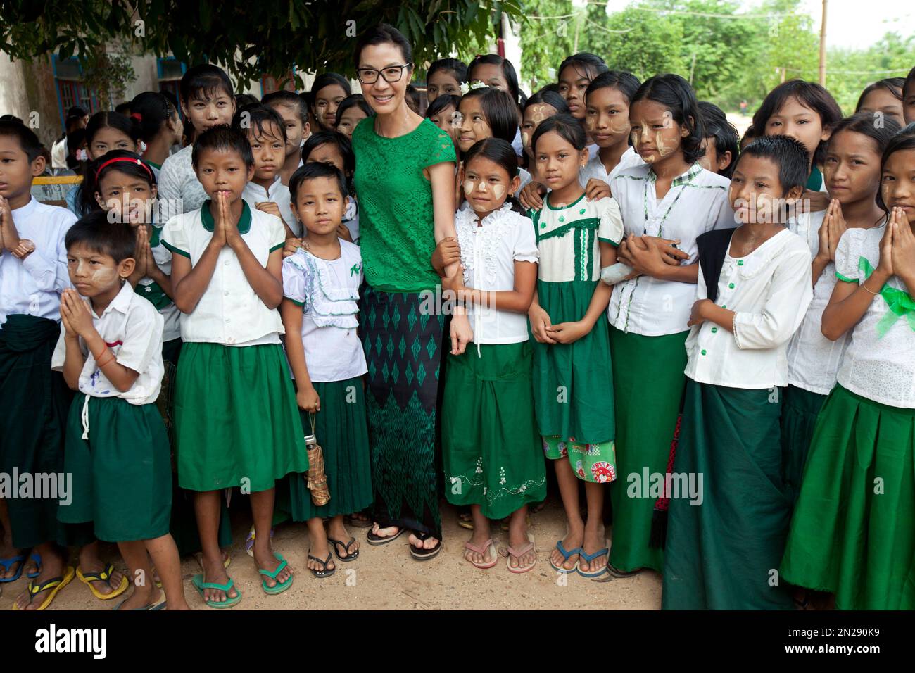 Malaysian actress Michelle Yeoh, center, global ambassador for the Make ...