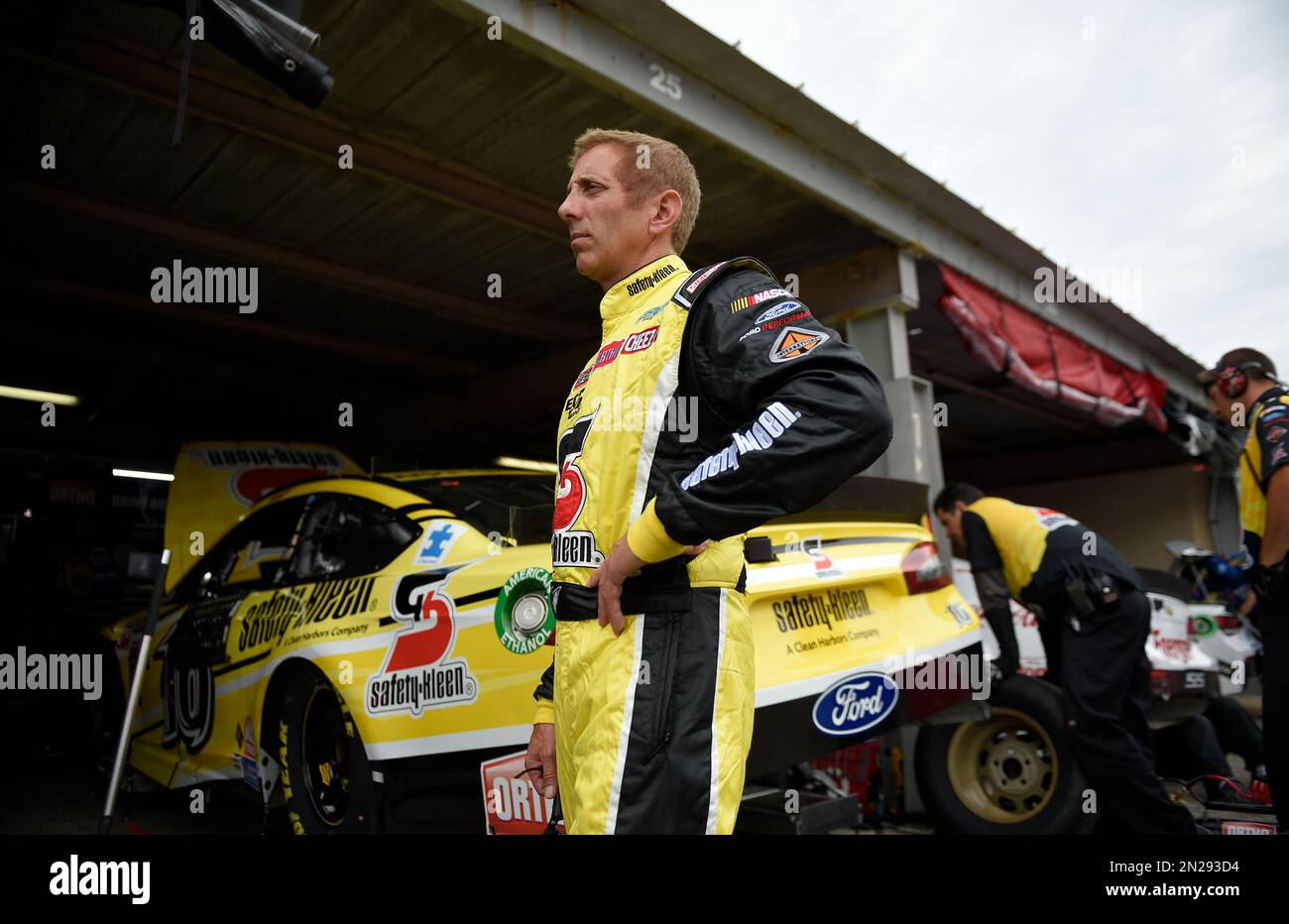 Greg Biffle looks on during practice for Sunday's NASCAR Sprint Cup ...