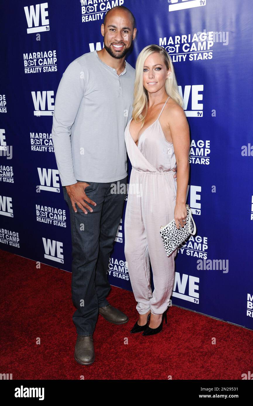 Hank Baskett, left, and Kendra Wilkinson arrive at the Marriage Boot ...