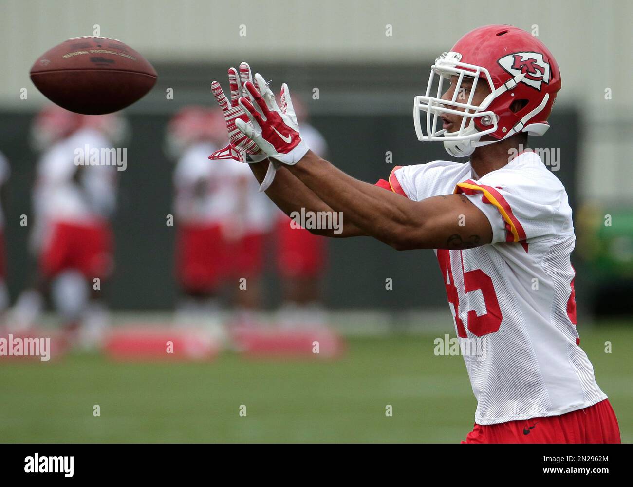 Kansas City Chiefs cornerback Justin Cox participates in a drill during ...