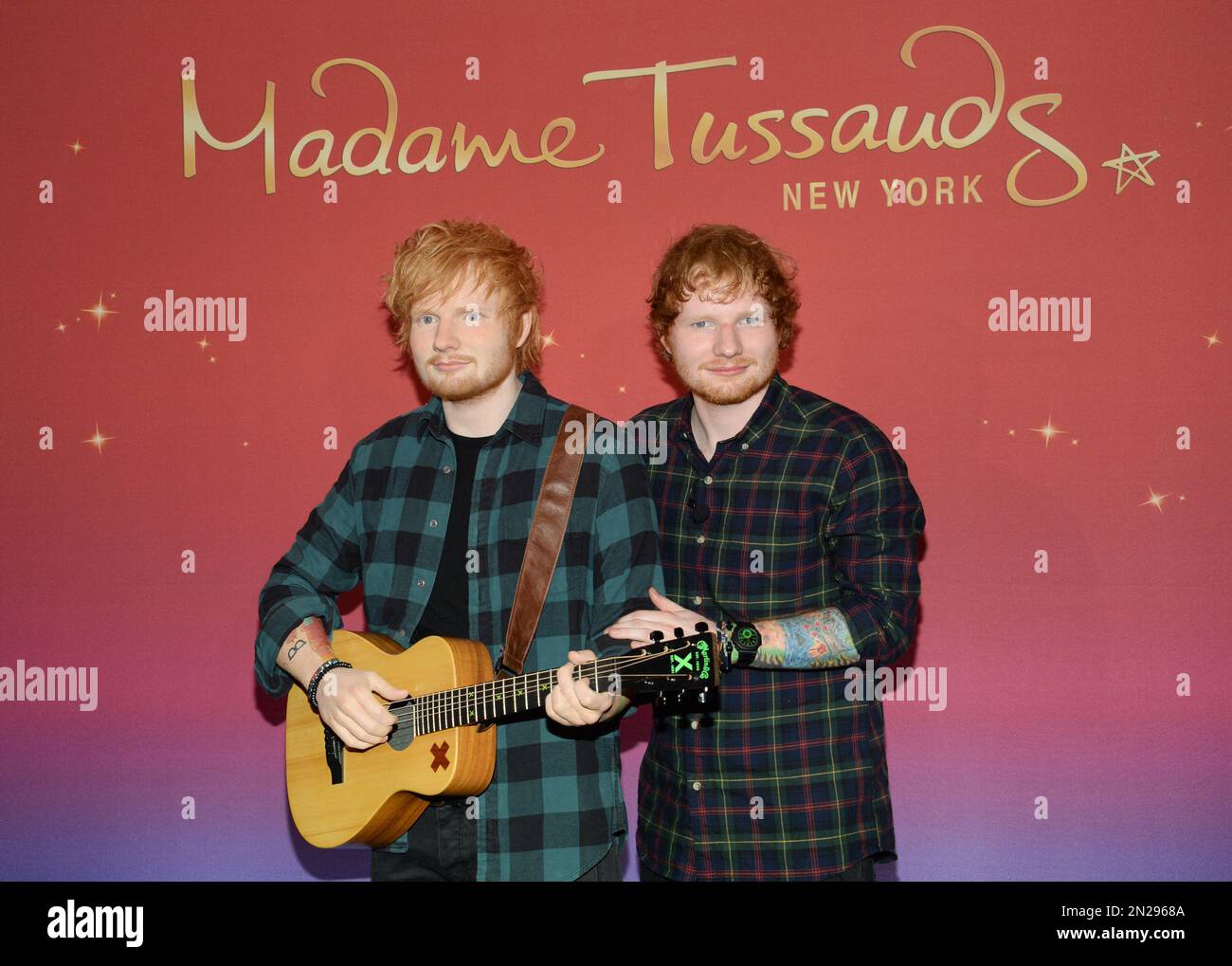 Singer Ed Sheeran unveils his wax figure at Madame Tussauds on Thursday ...