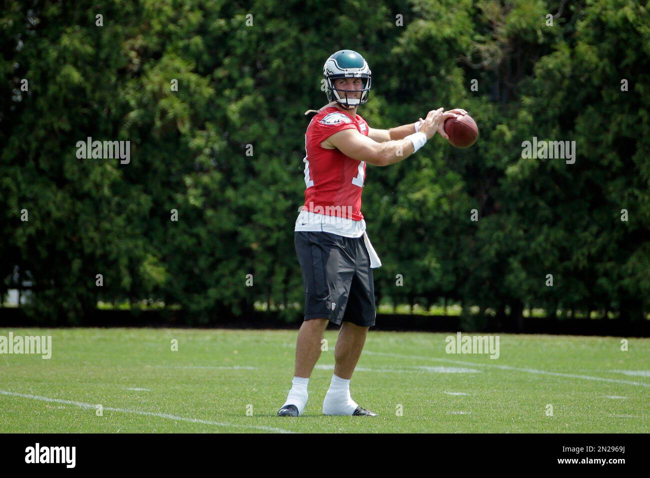 Philadelphia Eagles' Tim Tebow participates in a drill during organized ...