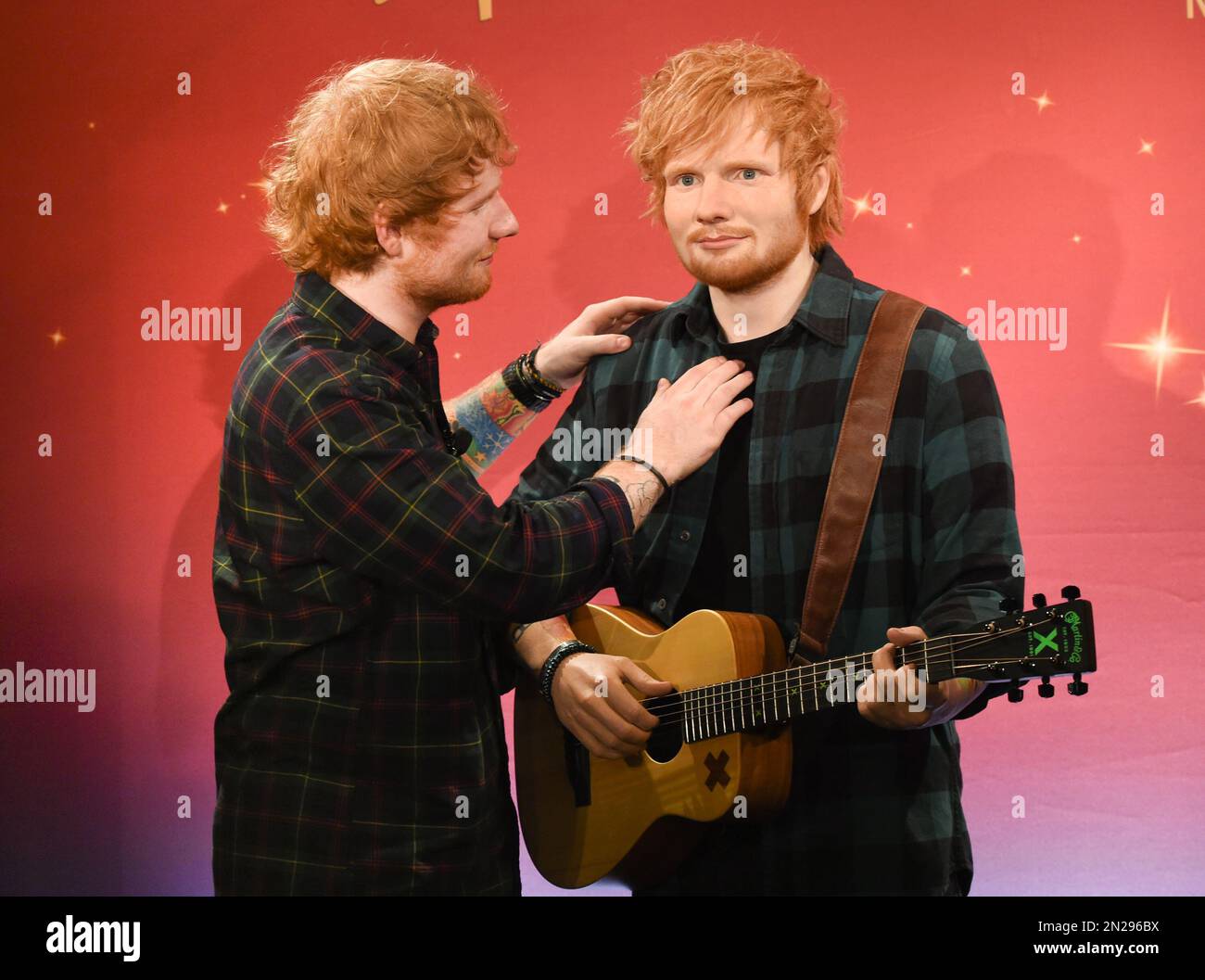 Singer Ed Sheeran unveils his wax figure at Madame Tussauds on Thursday ...