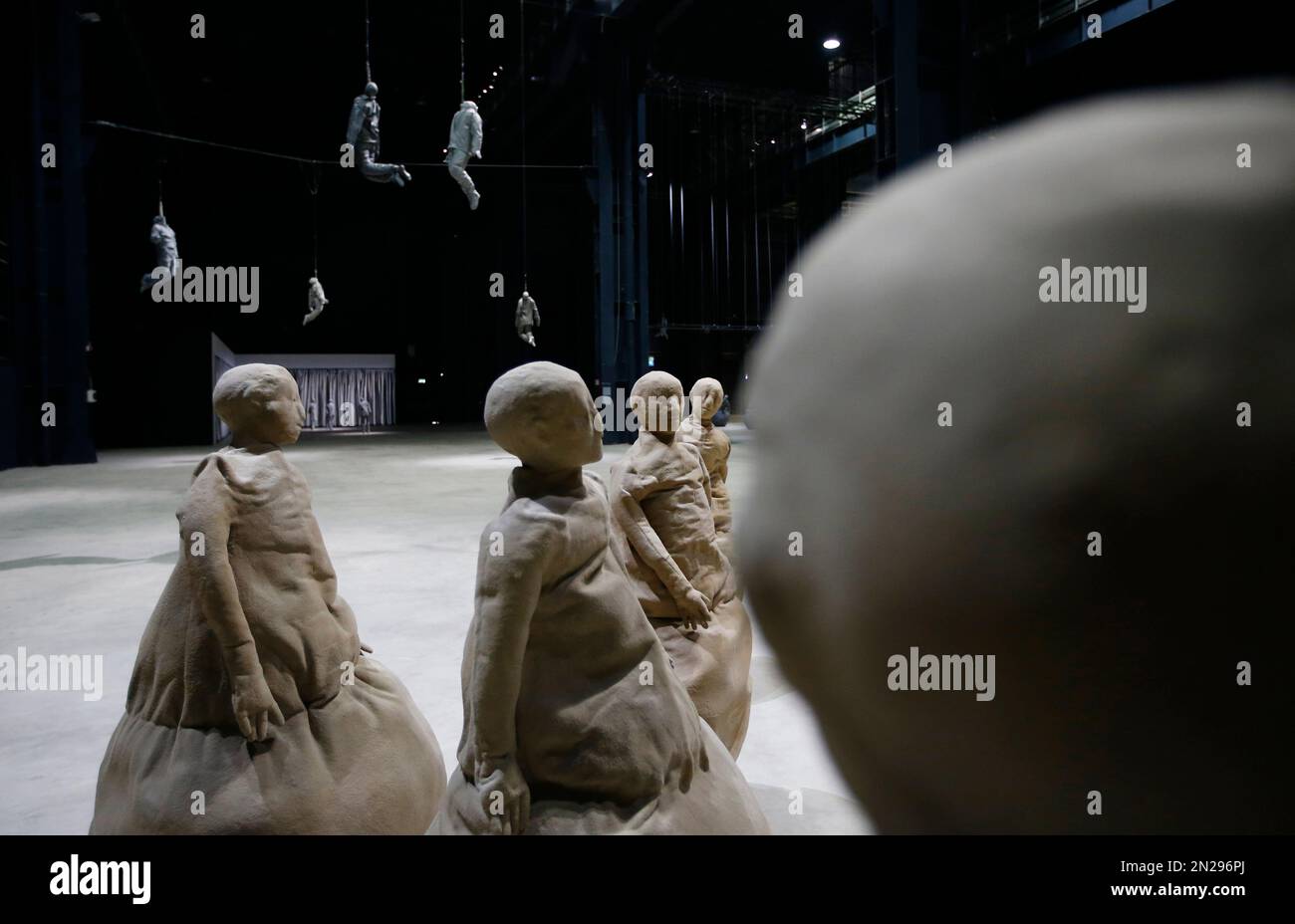 Sculptures by Spanish artist Juan Munoz are displayed during the ...