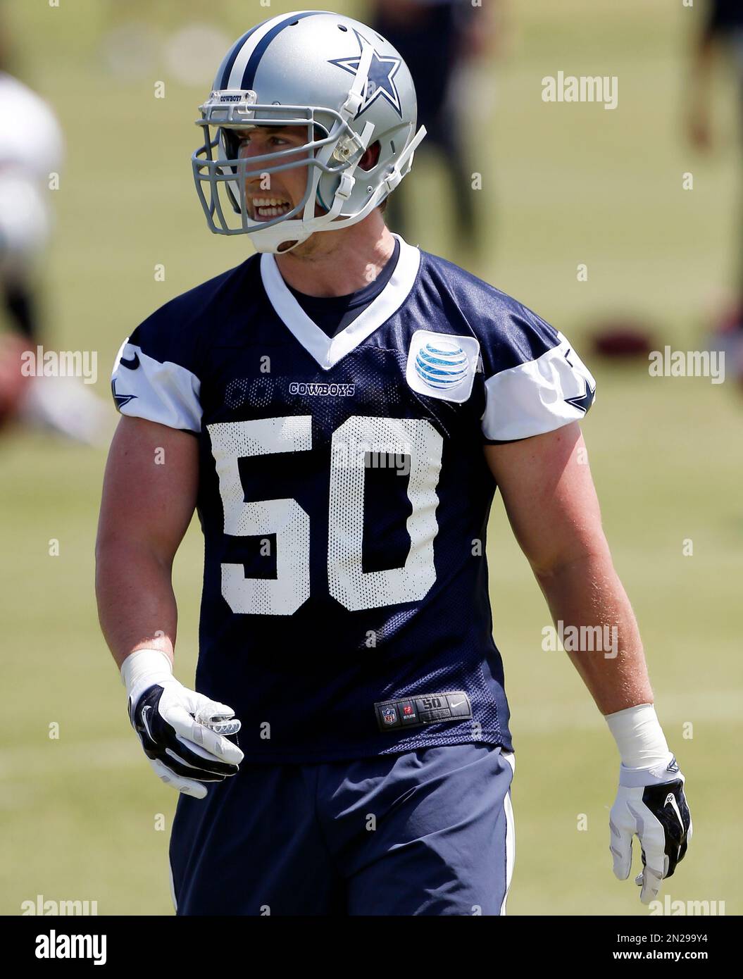 Dallas Cowboys linebacker Sean Lee looks on during an NFL football ...