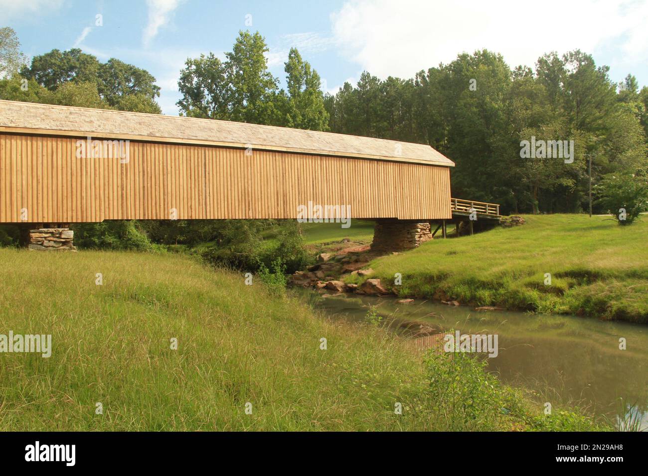 The Auchumpkee Creek Covered Bridge in Thomaston, GA, USA Stock Photo ...