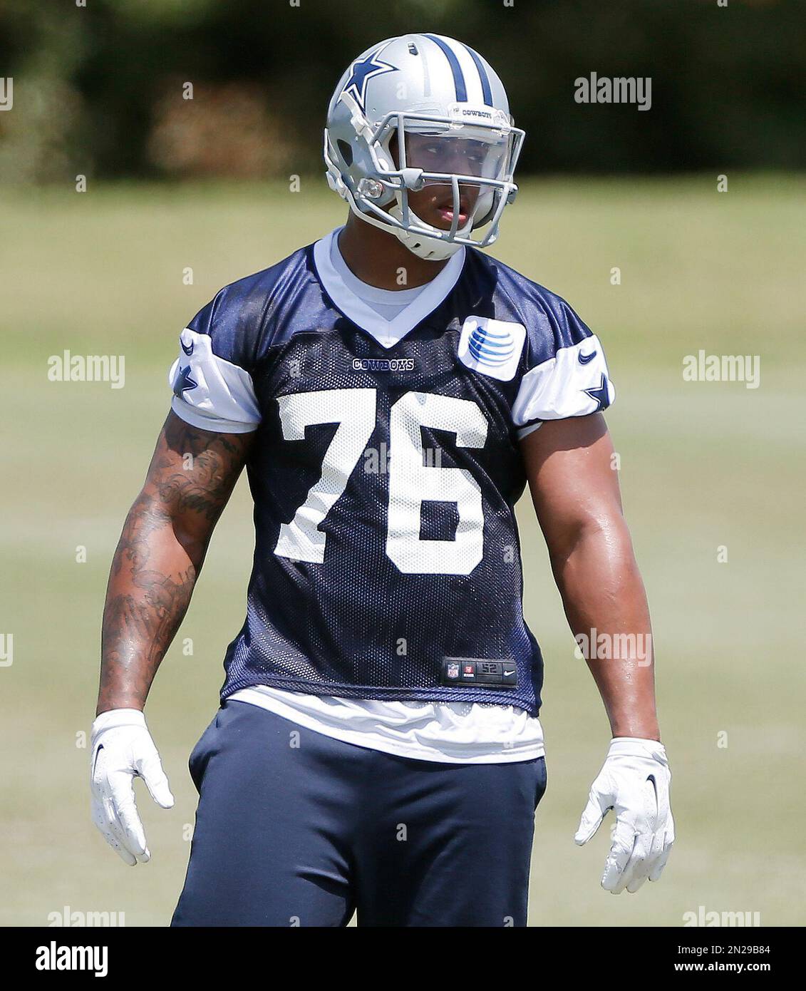 Dallas Cowboys defensive end Greg Hardy looks on during an NFL football ...