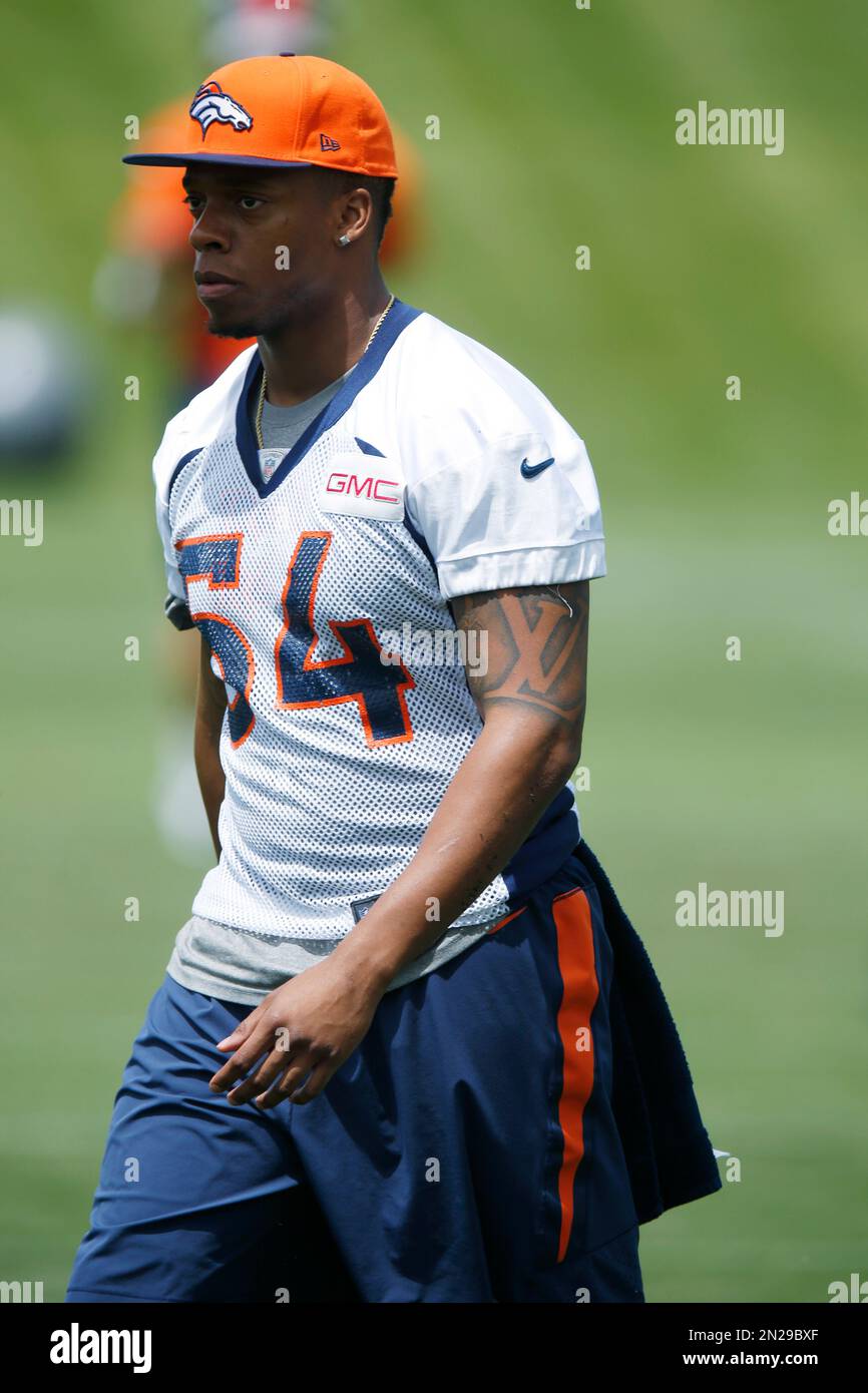 Denver Broncos outside linebacker Brandon Marshall looks on from the ...