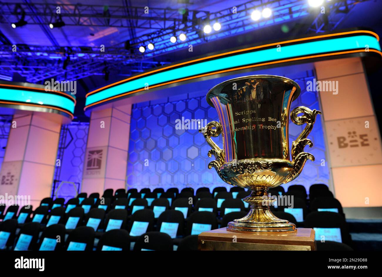 The championship trophy awaits a winner of the 2015 Scripps National ...