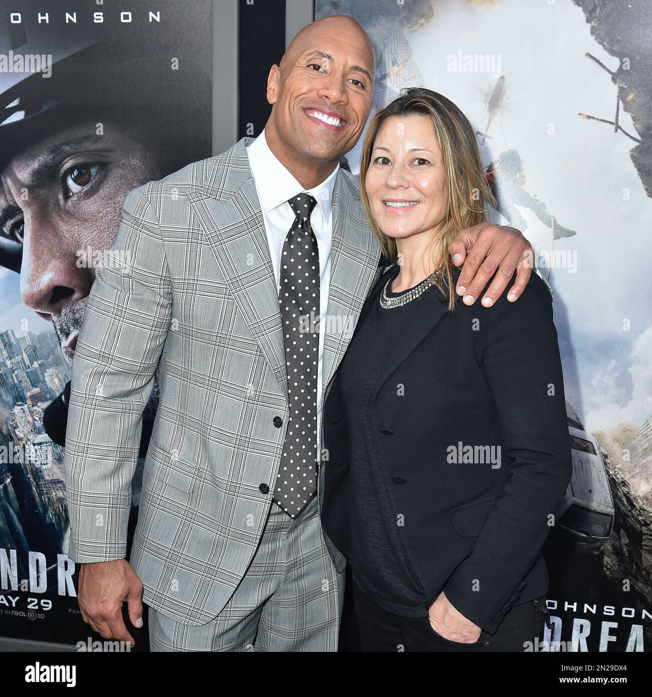 Dwayne Johnson, left and President of Distribution at Warner Bros ...