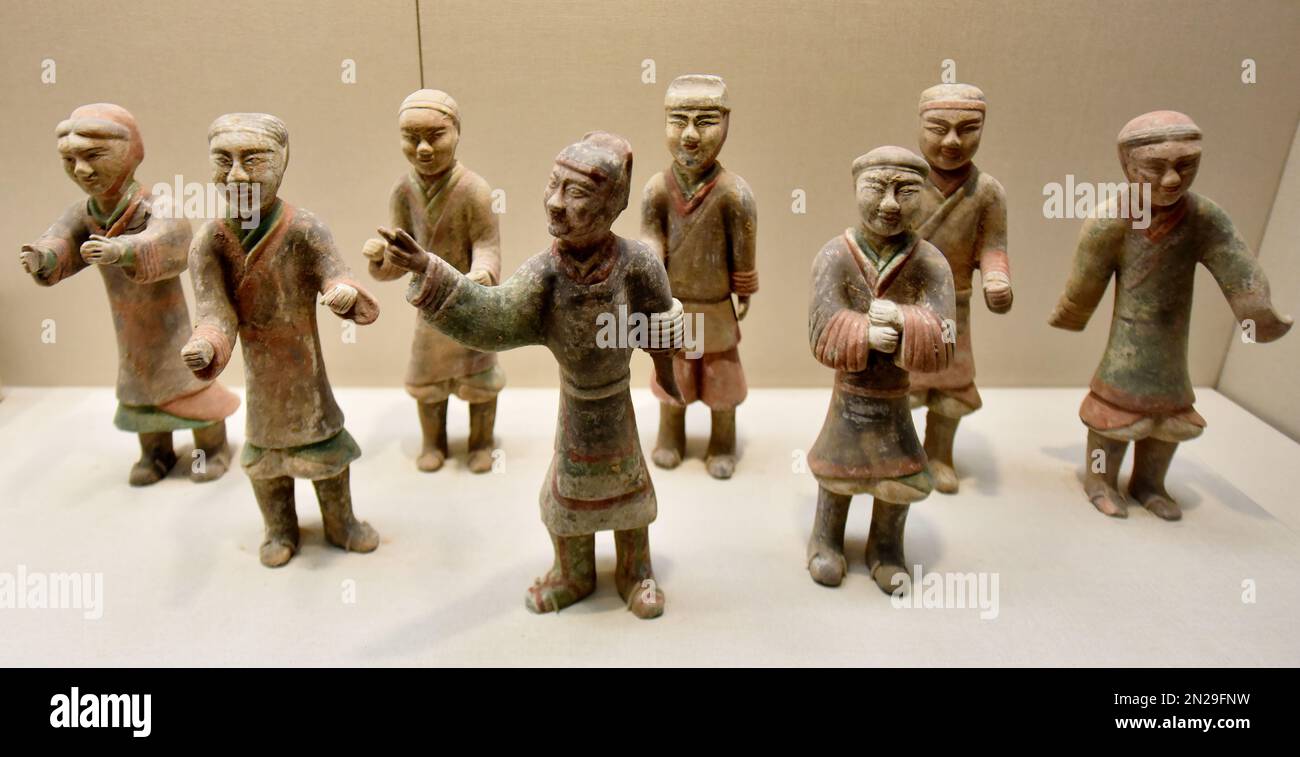 HOHHOT, CHINA - FEBRUARY 4, 2023 - (FILE) Painted pottery figurines of ...