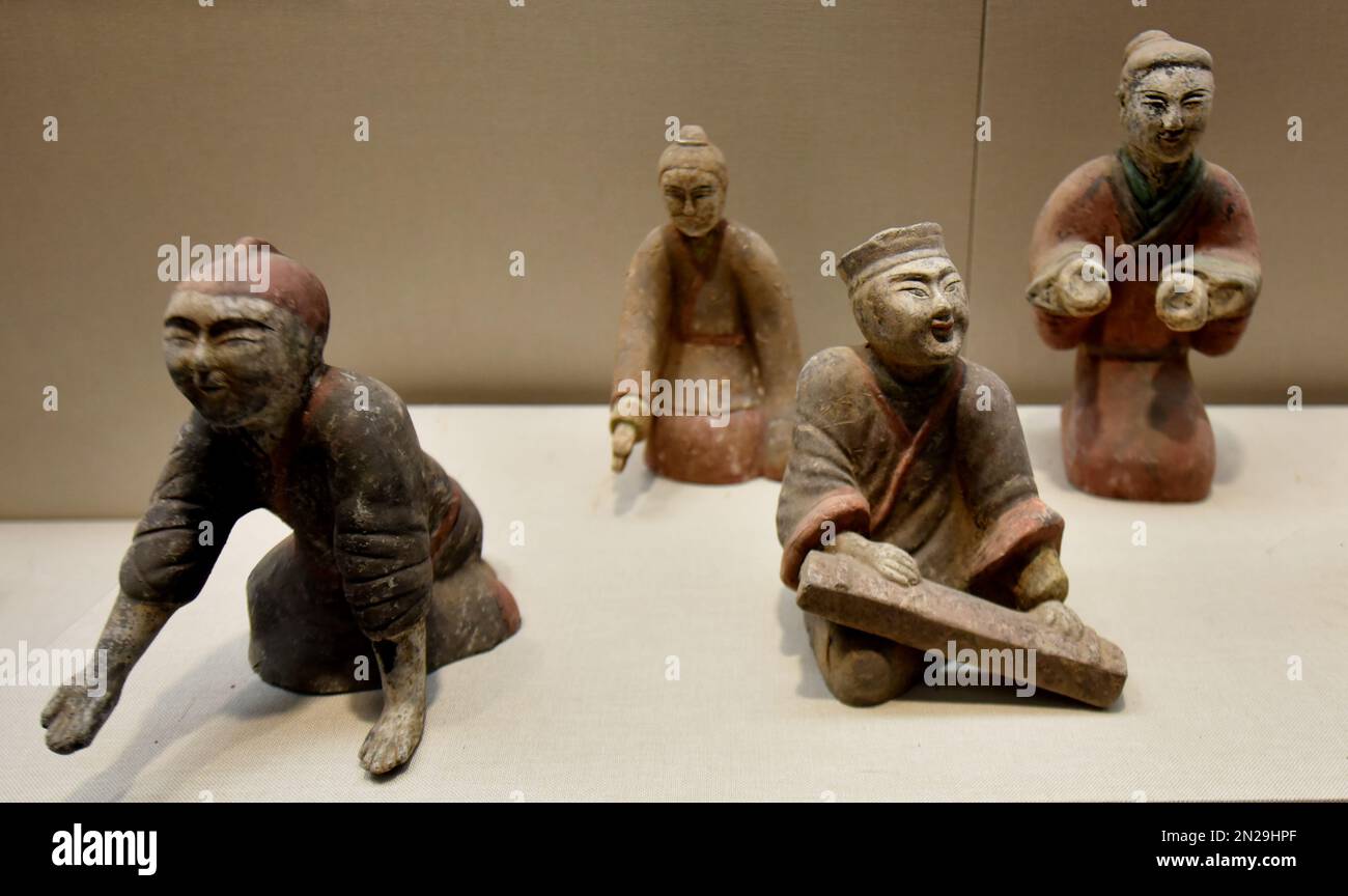 HOHHOT, CHINA - FEBRUARY 4, 2023 - (FILE) Painted pottery figurines of ...