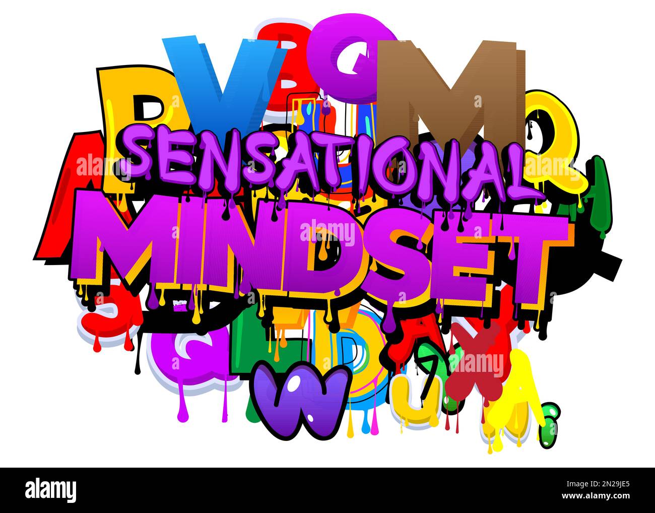 Sensational Mindset. Graffiti tag. Abstract modern street art ... Sensational Mindset. Graffiti tag. Abstract modern street art ...