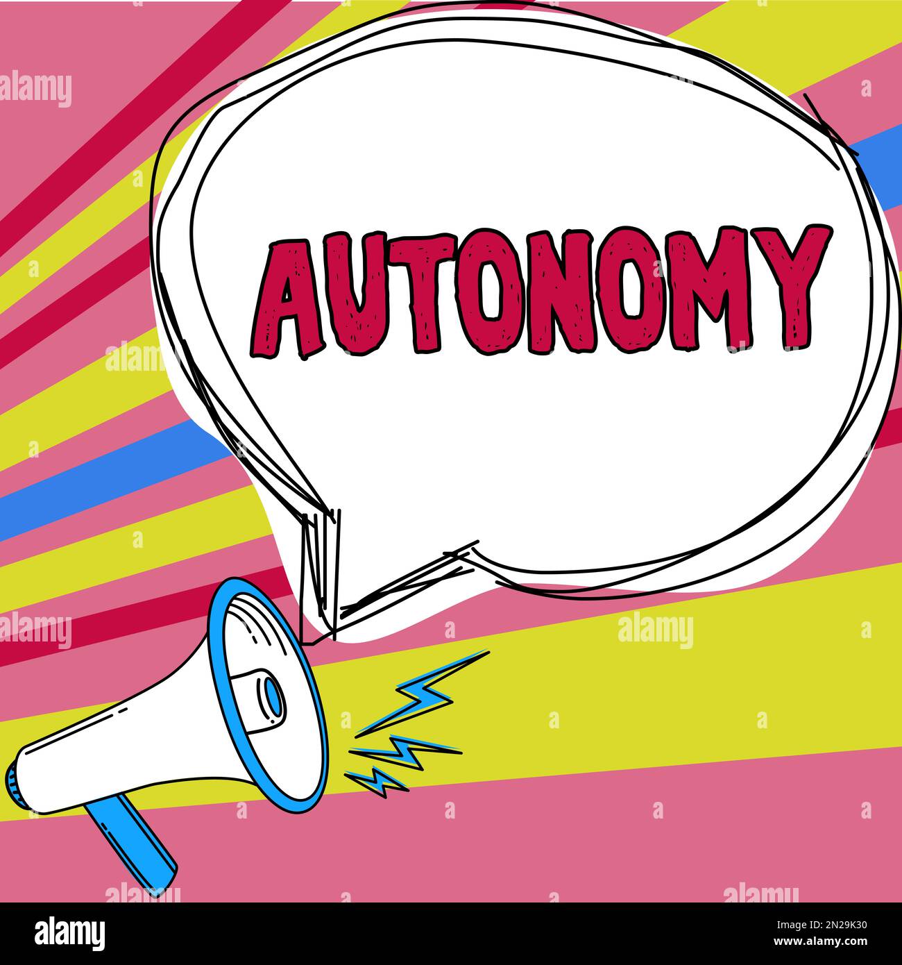 Hand writing sign Autonomy. Business showcase vehicle that can guide ...