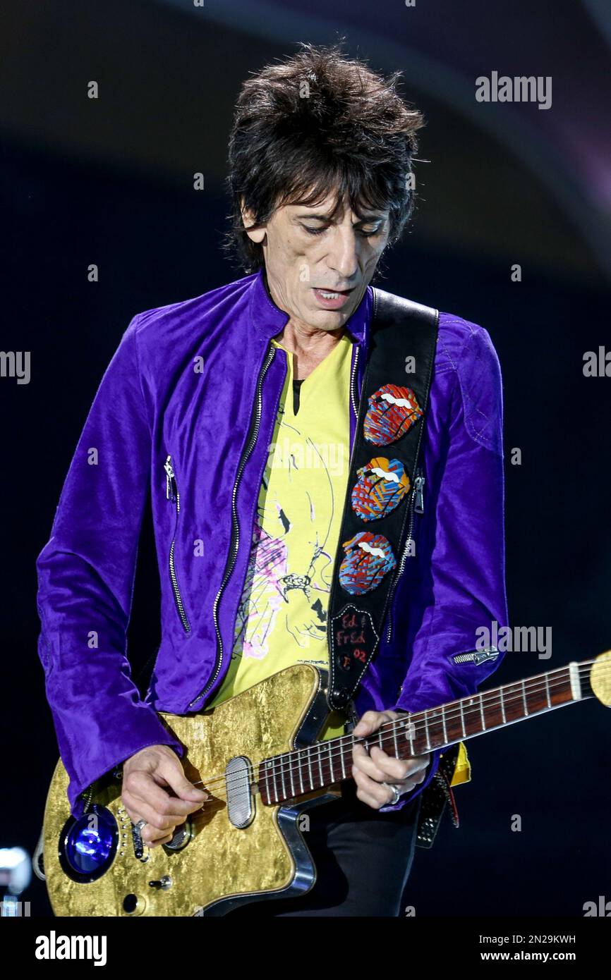 Ronnie Wood performs at The Rolling Stones Zip Code Tour opening night ...