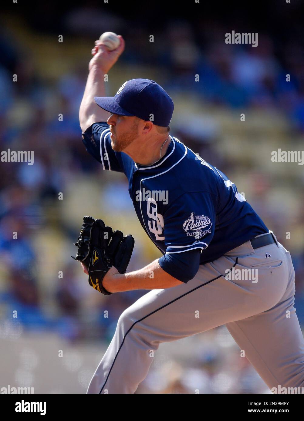 San Diego Padres relief pitcher Shawn Kelley throws to the plate during ...