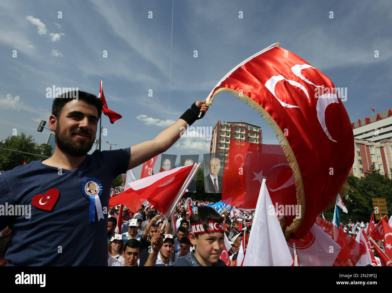 Gray wolves, the supporters of Turkey's opposition Nationalist Action ...