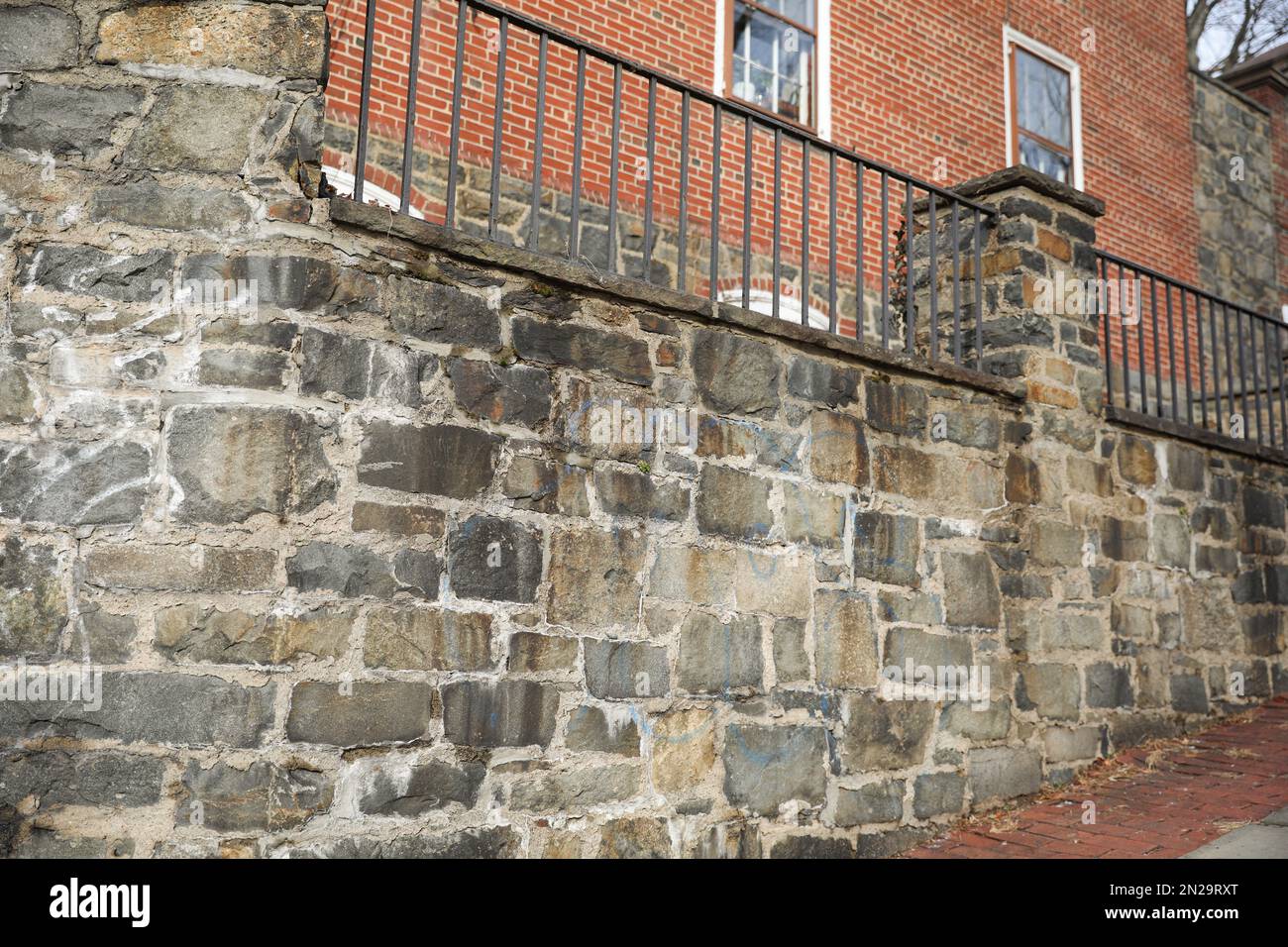 Street brick wall stonework architecture Stock Photo - Alamy