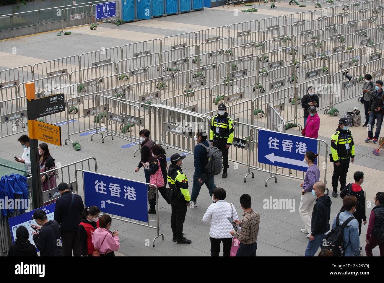 To cope with the passenger flow from Hong Kong, a large number of ...