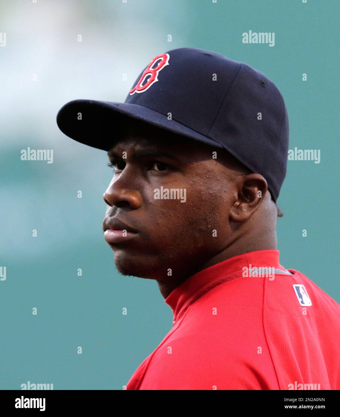 Boston Red Sox's Rusney Castillo prior to a baseball game at Fenway ...